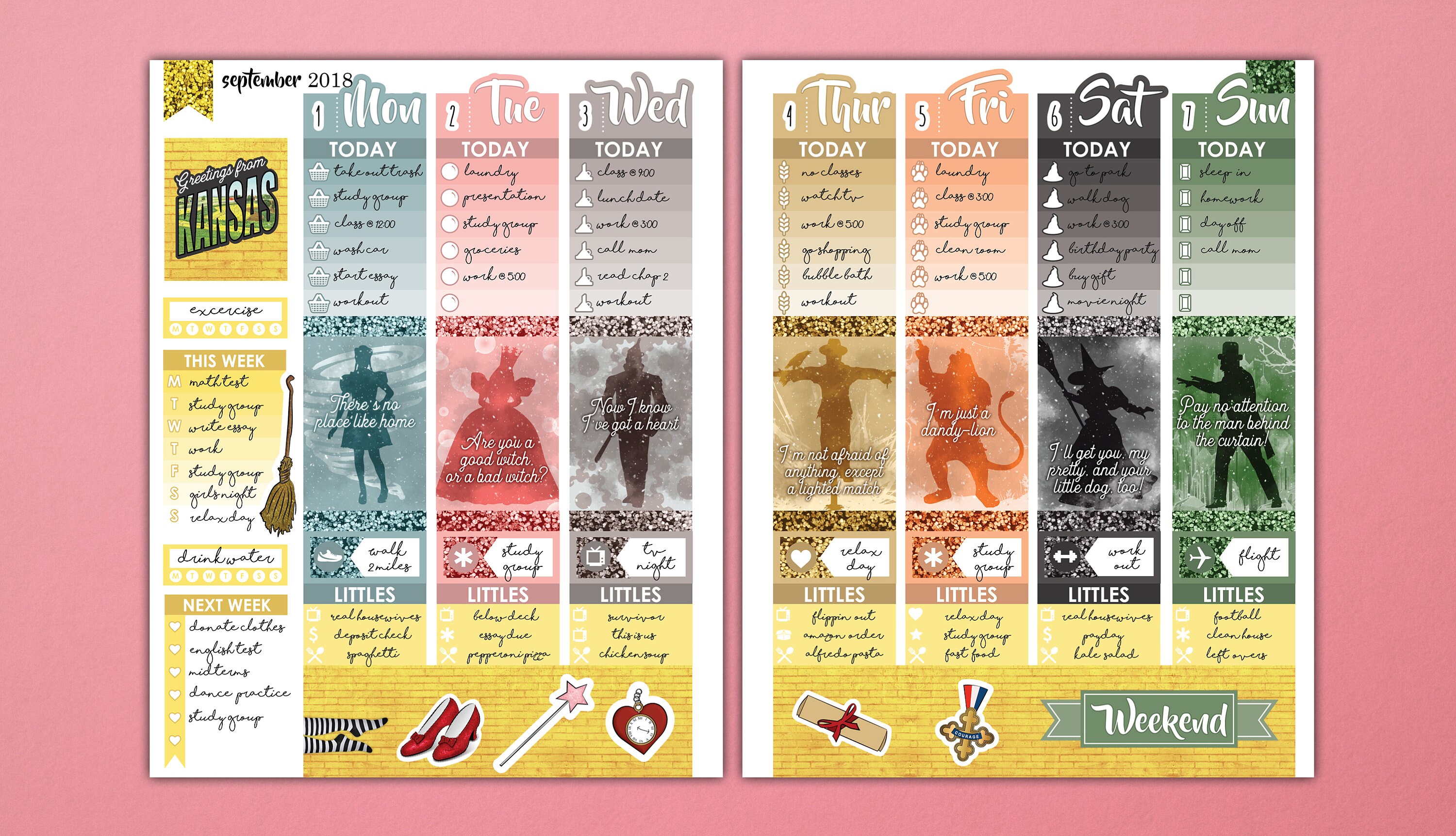 Yellow Brick Road Weekly Kit Erin Condren Planner Stickers - Etsy