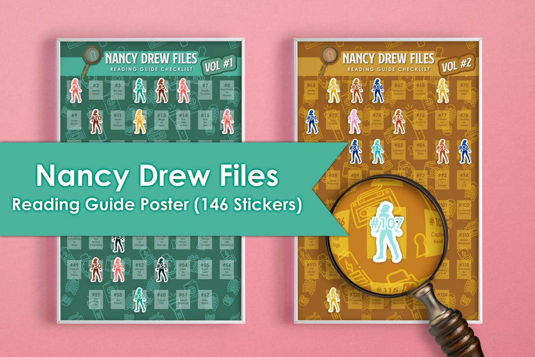 Nancy Drew Files Reading Guide Checklist Posters + Sticker Sets (146 ...