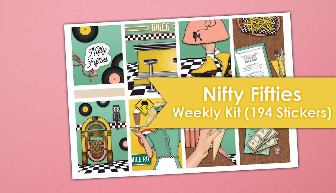 Nifty Fifties Weekly Kit Erin Condren Planner Stickers 194 - Etsy