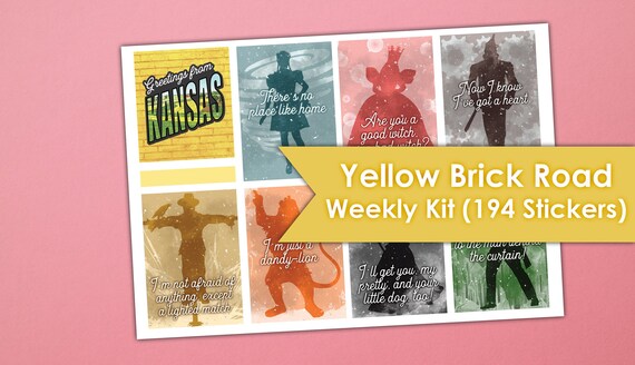 Yellow Brick Road Weekly Kit Erin Condren Planner Stickers | Etsy
