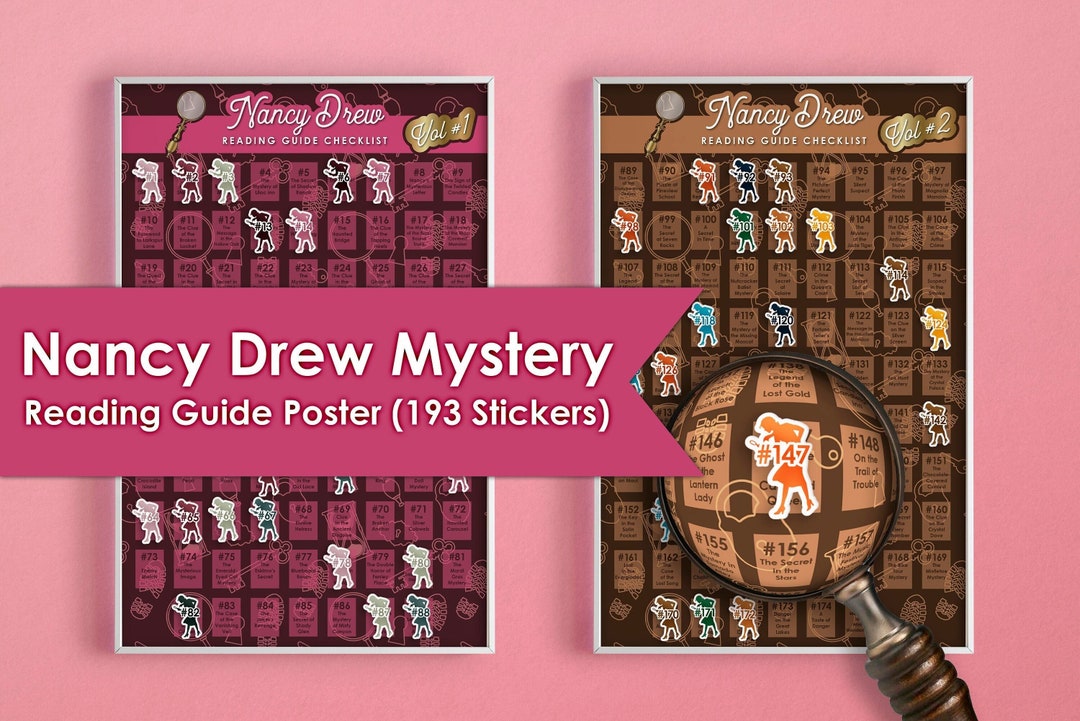 Nancy Drew Mystery Stories Reading Guide Checklist Posters + Sticker ...