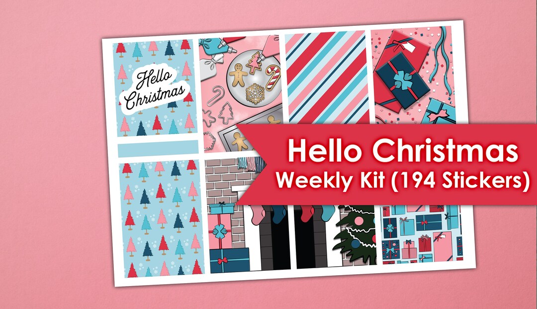 Hello Christmas Weekly Kit | Erin Condren Planner Stickers 194 Stickers ...
