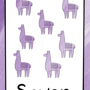 Llama Number Flash Cards - Etsy