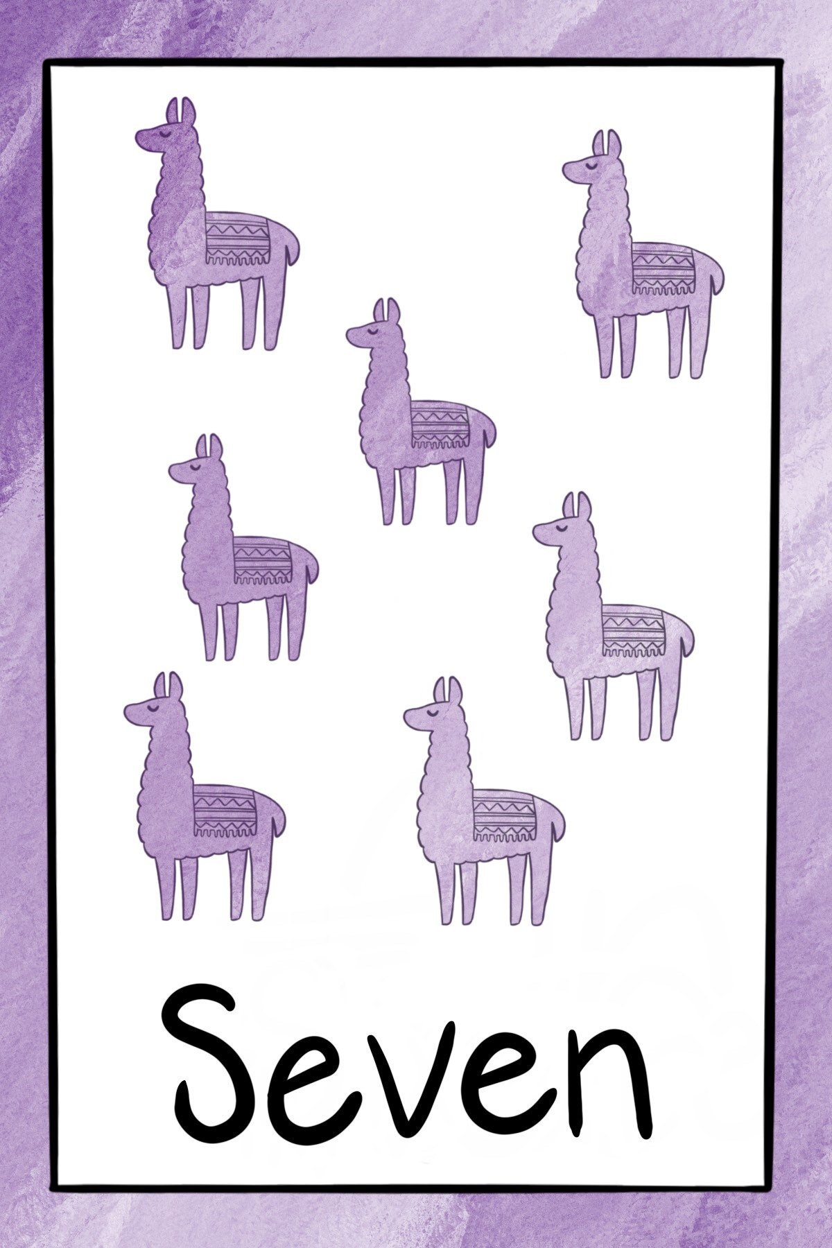 Llama Number Flash Cards - Etsy