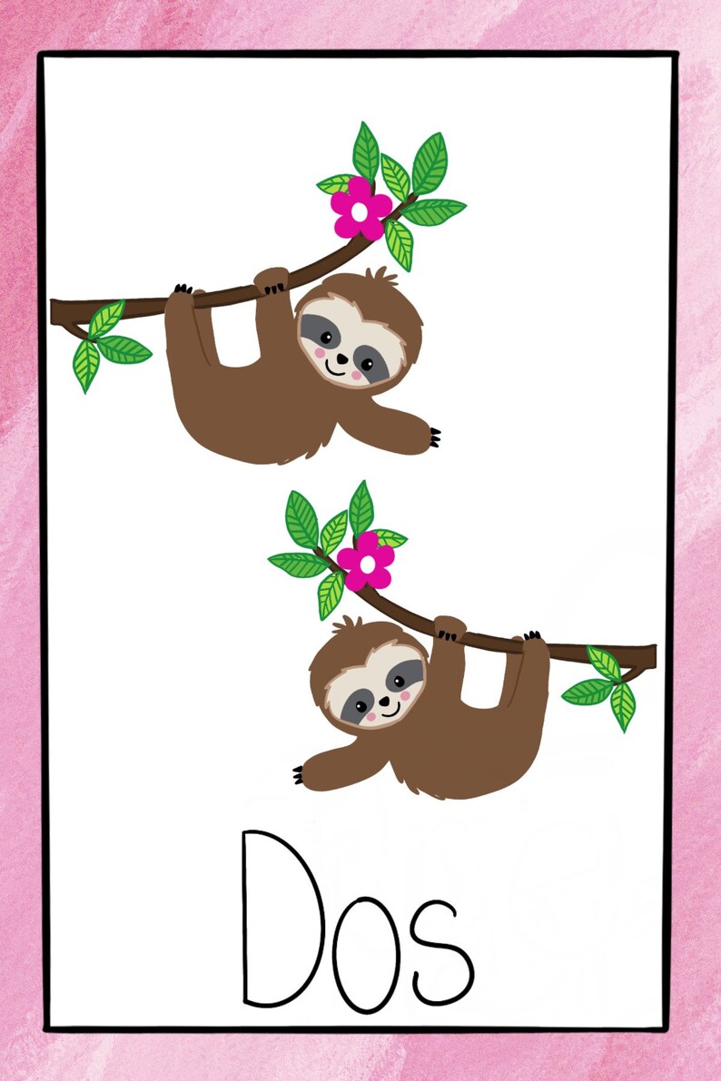 Sloth Number Flashcards in Spanish, Sloth Número Flashcards En Español ...