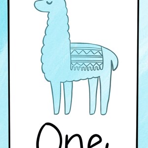Llama Number Flash Cards - Etsy