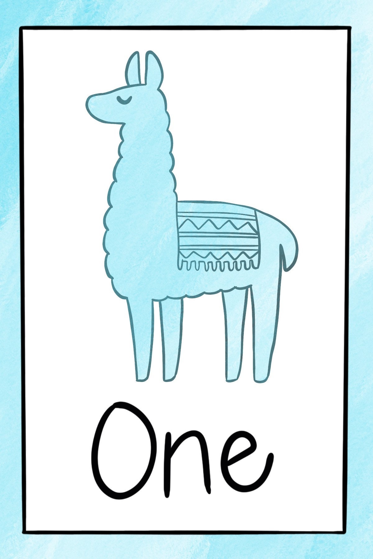 Llama Number Flash Cards - Etsy