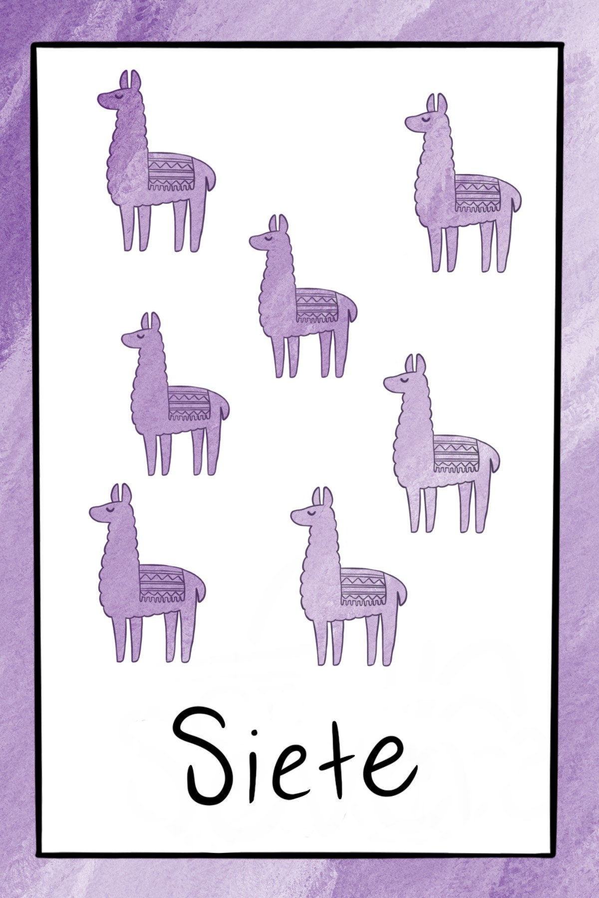 Llama Number Flashcards in Spanish, Llama Número Flashcards En Español ...