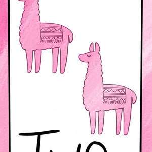Llama Number Flash Cards - Etsy