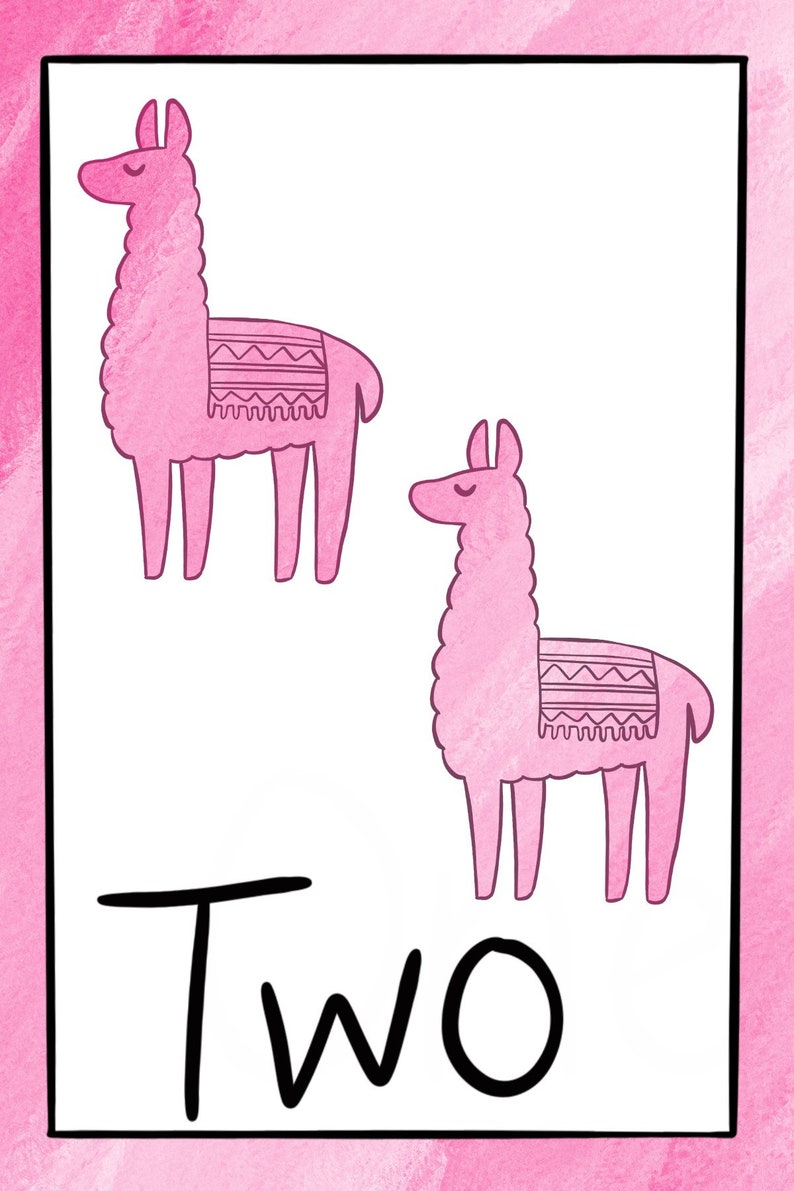 Llama Number Flash Cards - Etsy