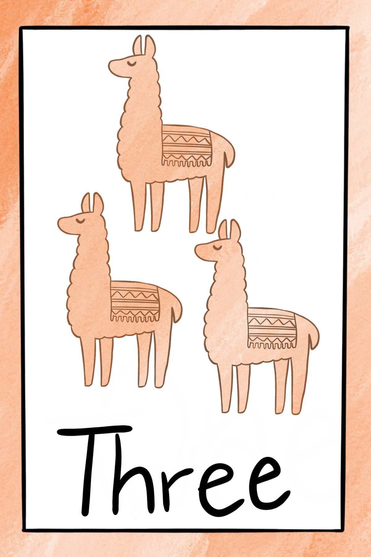 Llama Number Flash Cards - Etsy