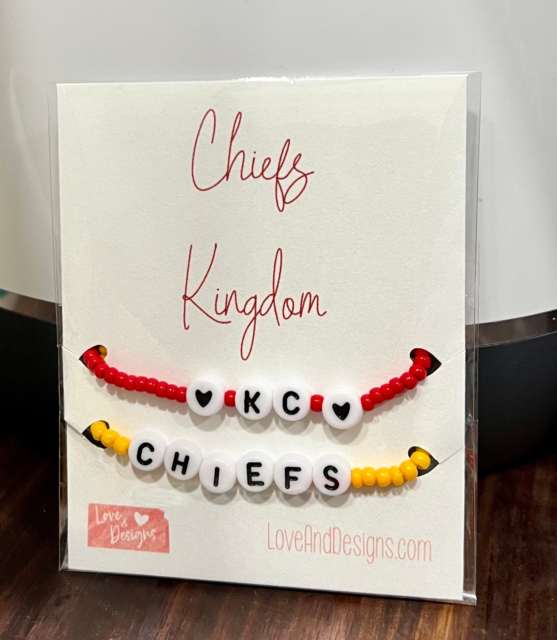 KC Chiefs Stretch Bracelet Chiefs Football Bracelet Bead Bracelet ...