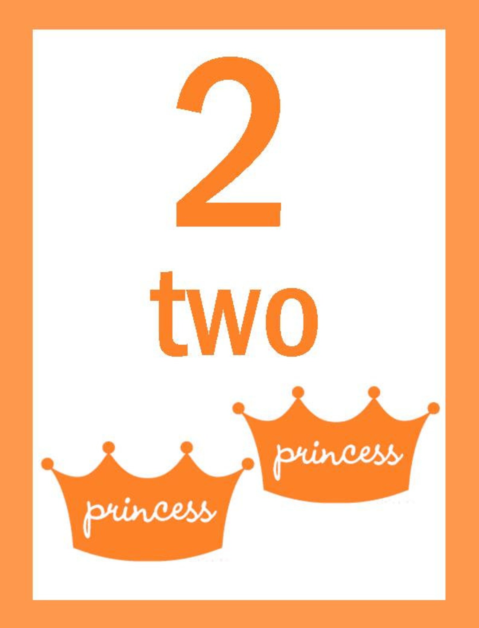 Princess Number Flash Cards - Etsy