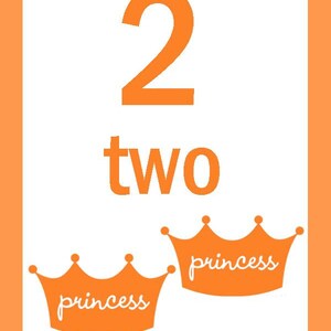 Princess Number Flash Cards - Etsy
