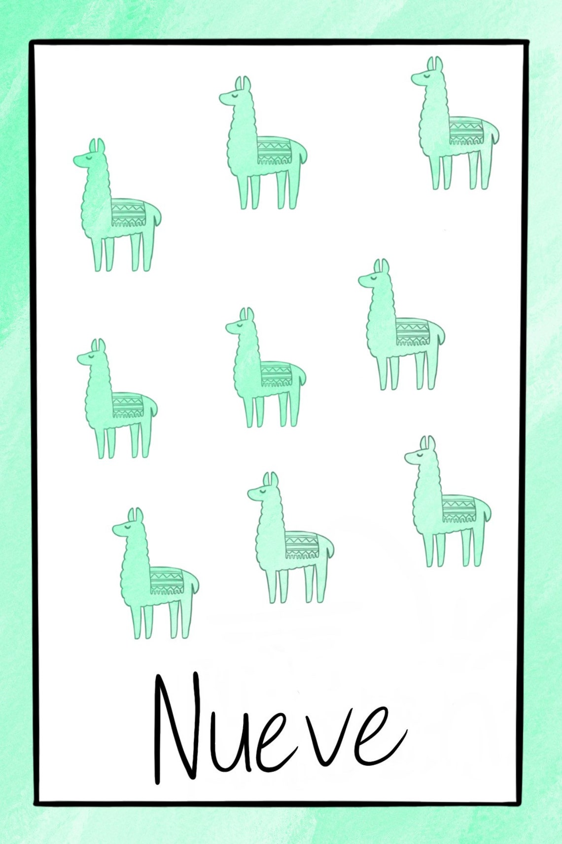 Llama Number Flashcards in Spanish, Llama Número Flashcards En Español ...