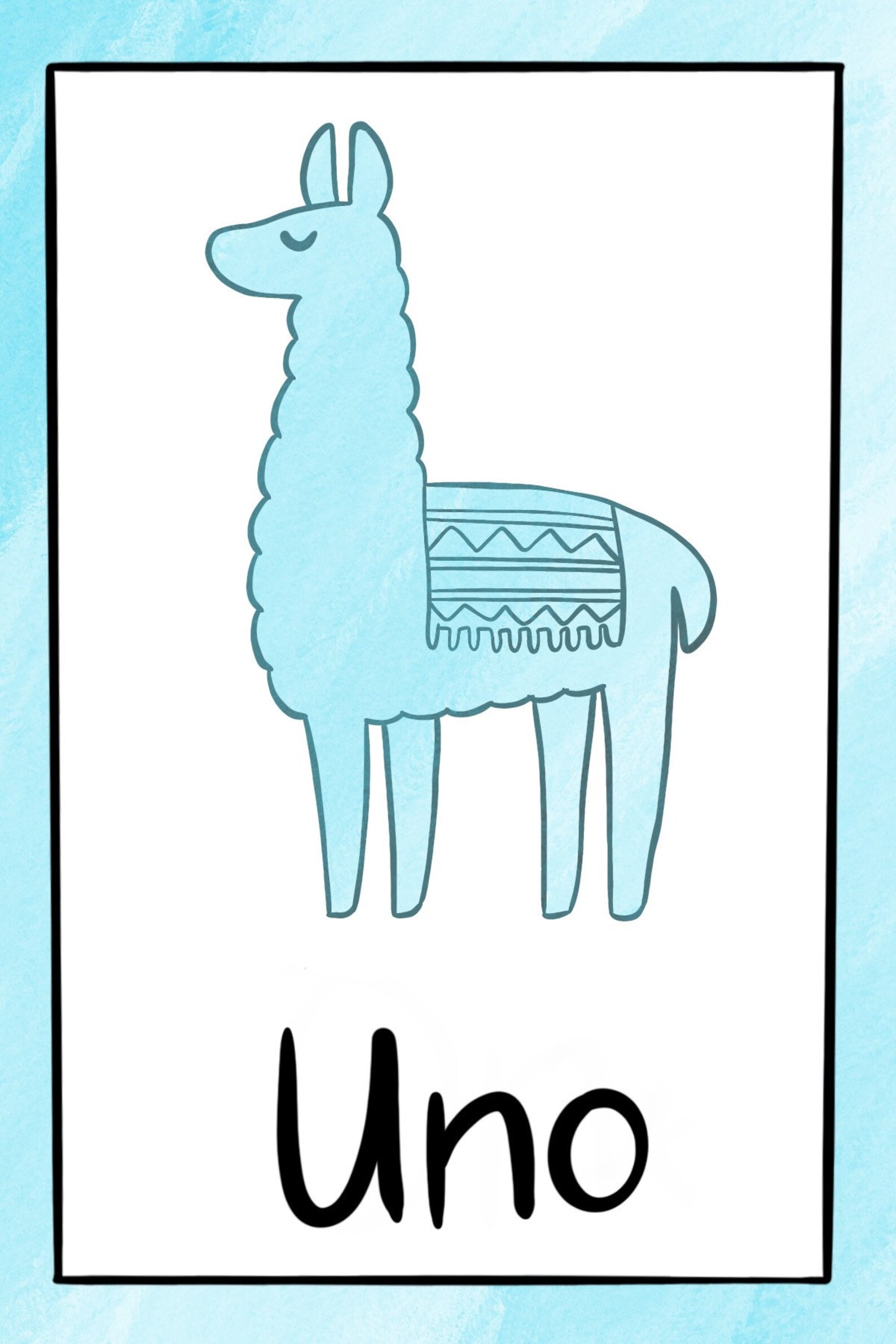 Llama Number Flashcards in Spanish, Llama Número Flashcards En Español ...