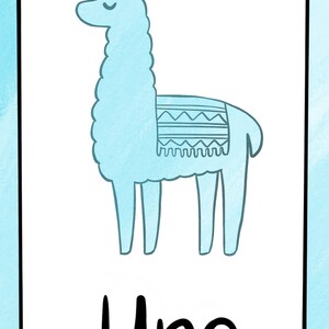 Llama Number Flashcards in Spanish, Llama Número Flashcards En Español ...