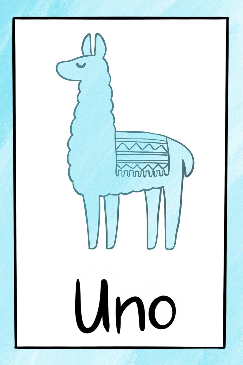 Llama Number Flashcards in Spanish, Llama Número Flashcards En Español ...
