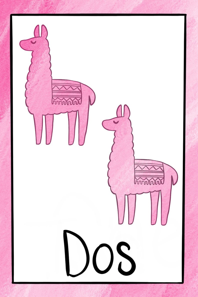 Llama Number Flashcards in Spanish, Llama Número Flashcards En Español ...