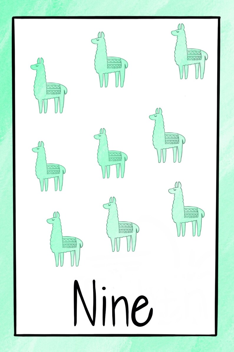 Llama Number Flash Cards - Etsy