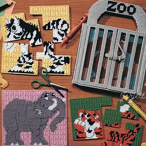 Vintage PDF Plastic Canvas Pattern Puzzles - Etsy