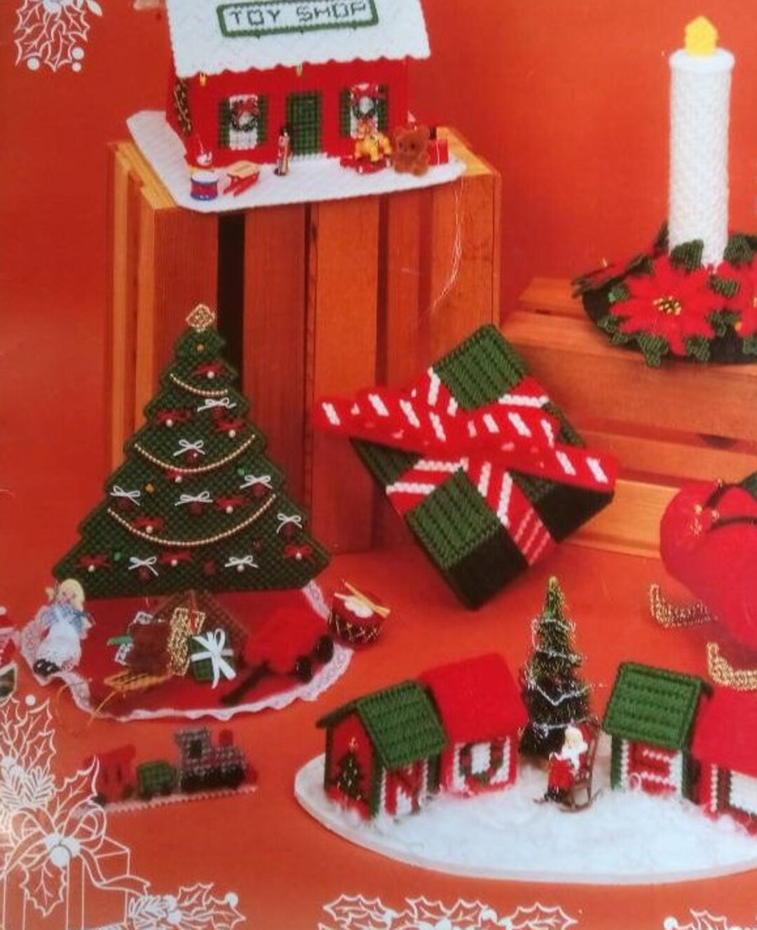Vintage PDF Plastic Canvas Pattern Christmas Music Boxes & Decorations ...