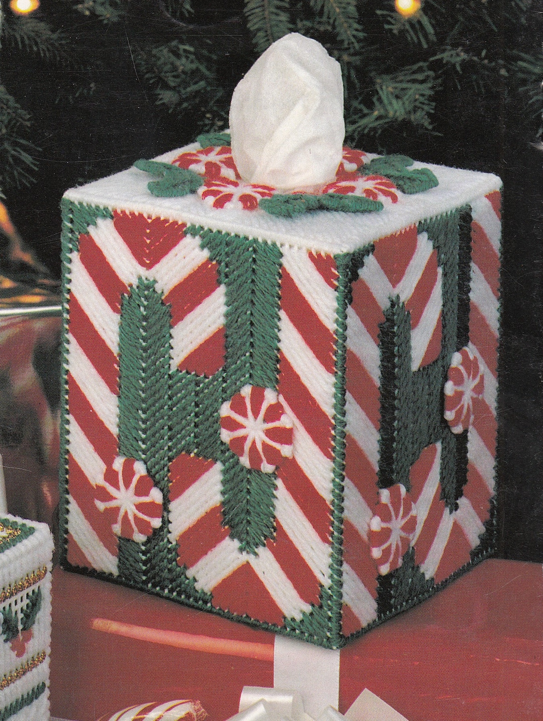 Vintage PDF Plastic Canvas Pattern - Candy Cane TBC - Etsy