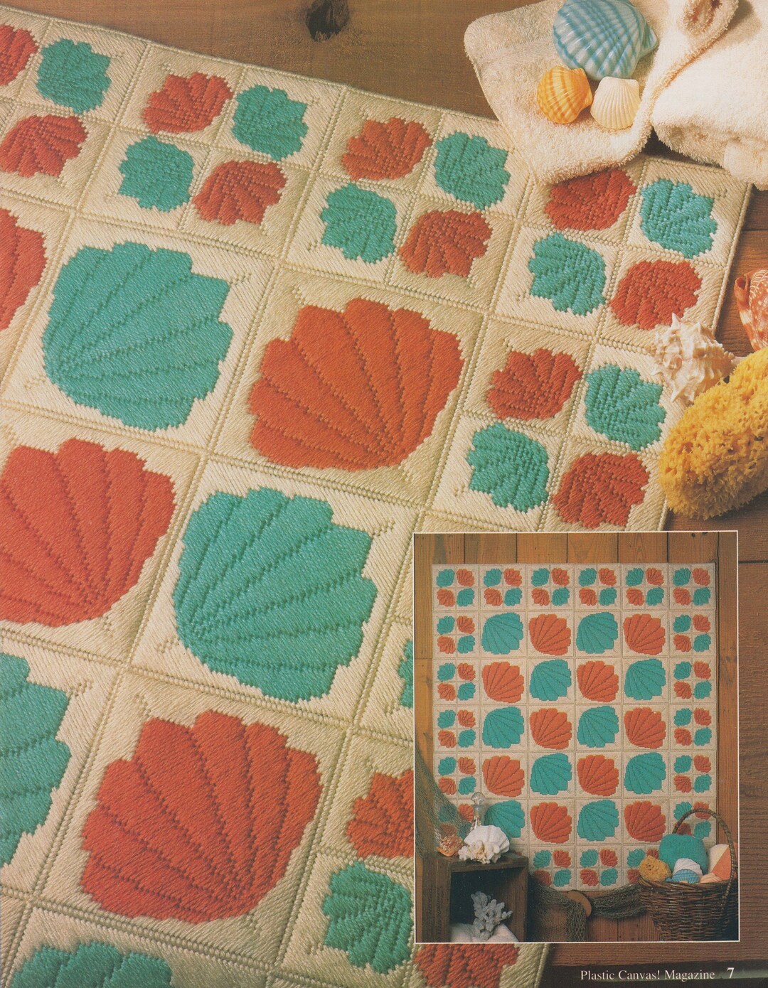 Vintage PDF Plastic Canvas Pattern - by the Sea - Etsy