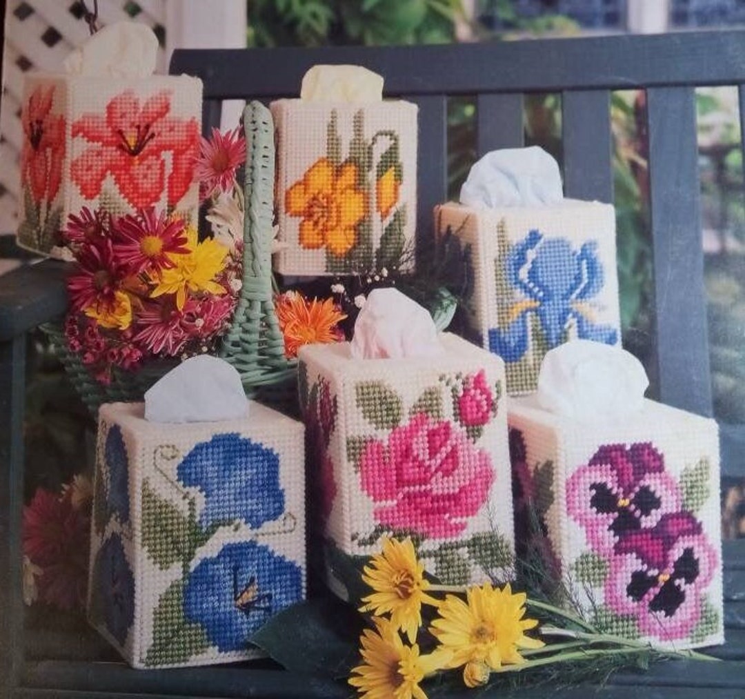 Tissue Cover Patterns in Plastic Canvas in a Variety of Designs