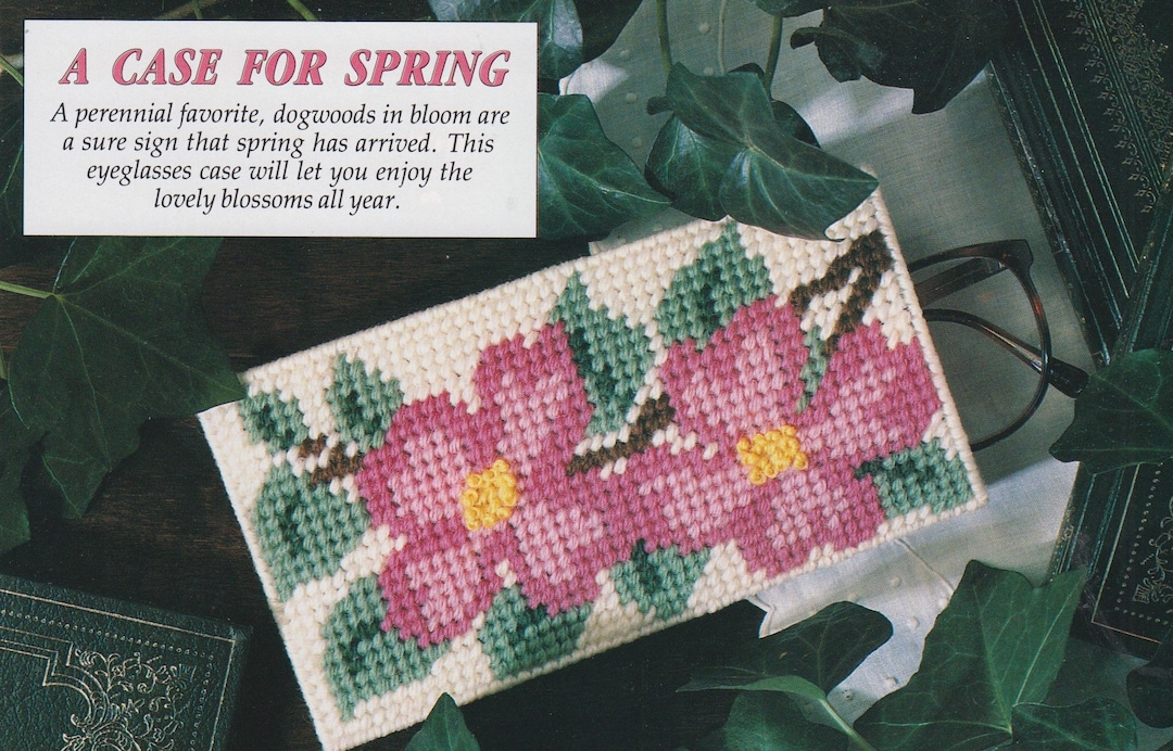Vintage PDF Plastic Canvas Pattern - A Case for Spring - Etsy