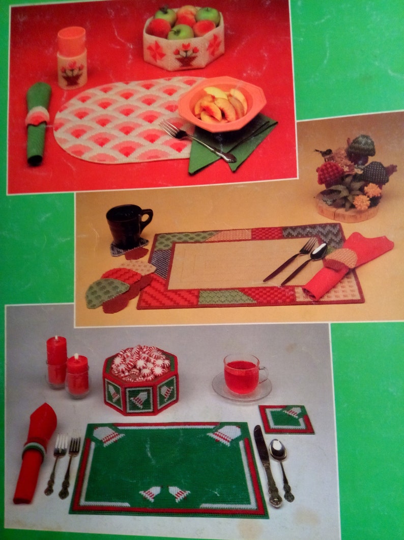 Table Settings for Plastic Canvas PRINT Plastic Canvas Pattern - Etsy