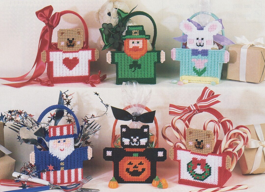 Holiday Mini Baskets PDF Plastic Canvas Pattern - Etsy