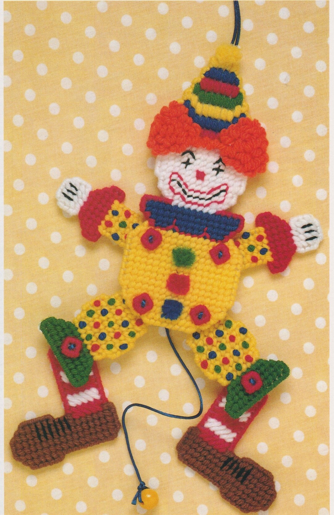 Plastic Canvas Vintage PDF Pattern - Circus Clown Jumping Jack - Etsy