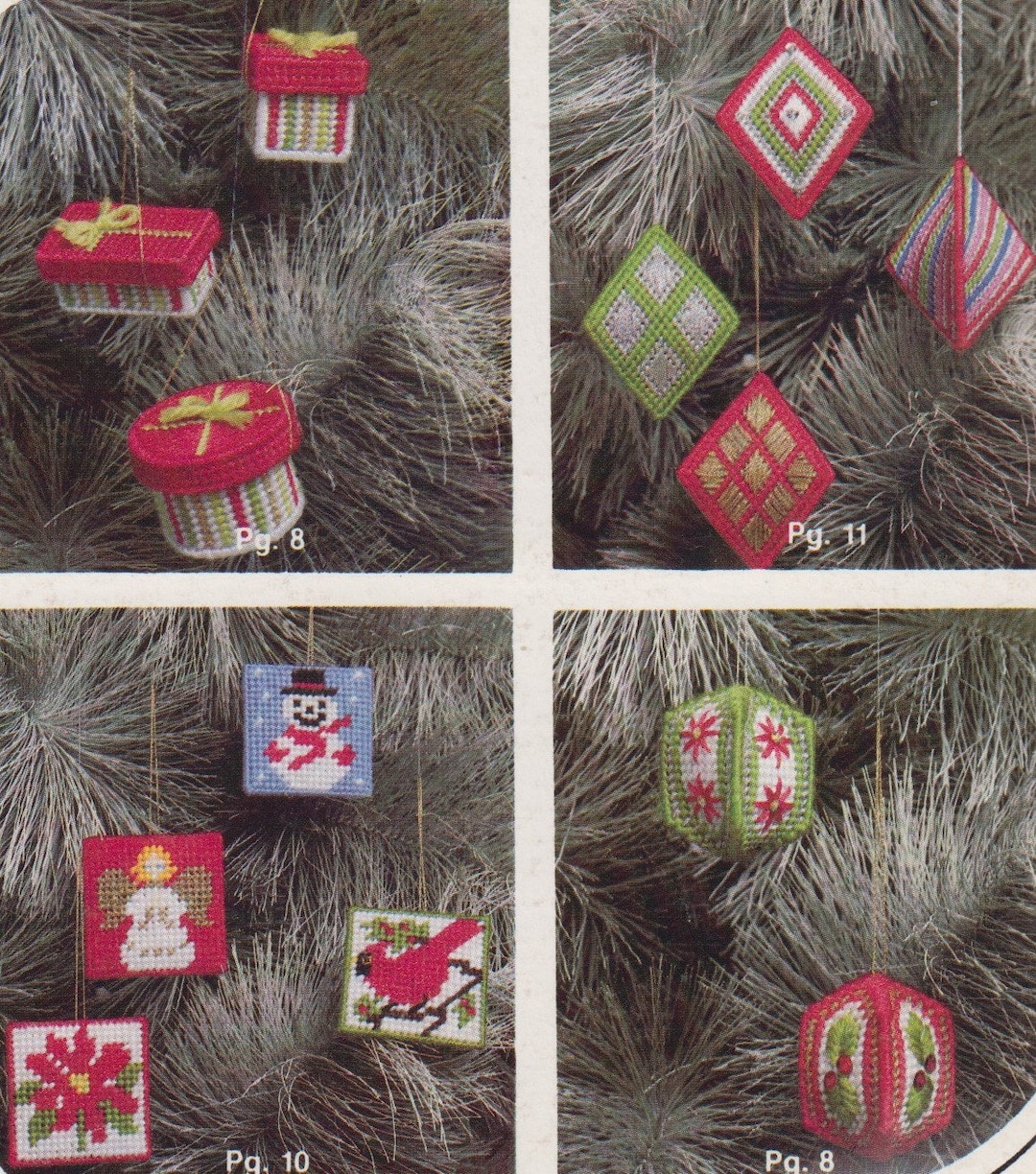 Vintage PDF Plastic Canvas Pattern - Ornaments - Etsy