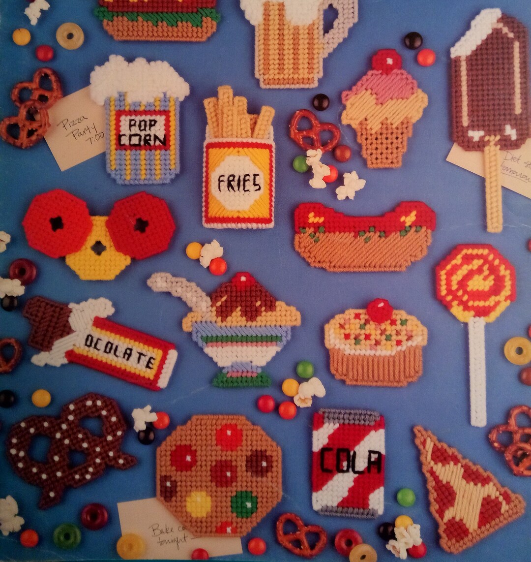 Vintage PDF Plastic Canvas Patterns - Food Shaped Magnets - Etsy