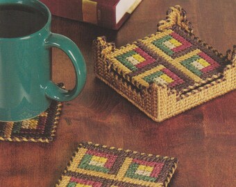 Floral Coaster Set Plastic Canvas Pattern - Etsy