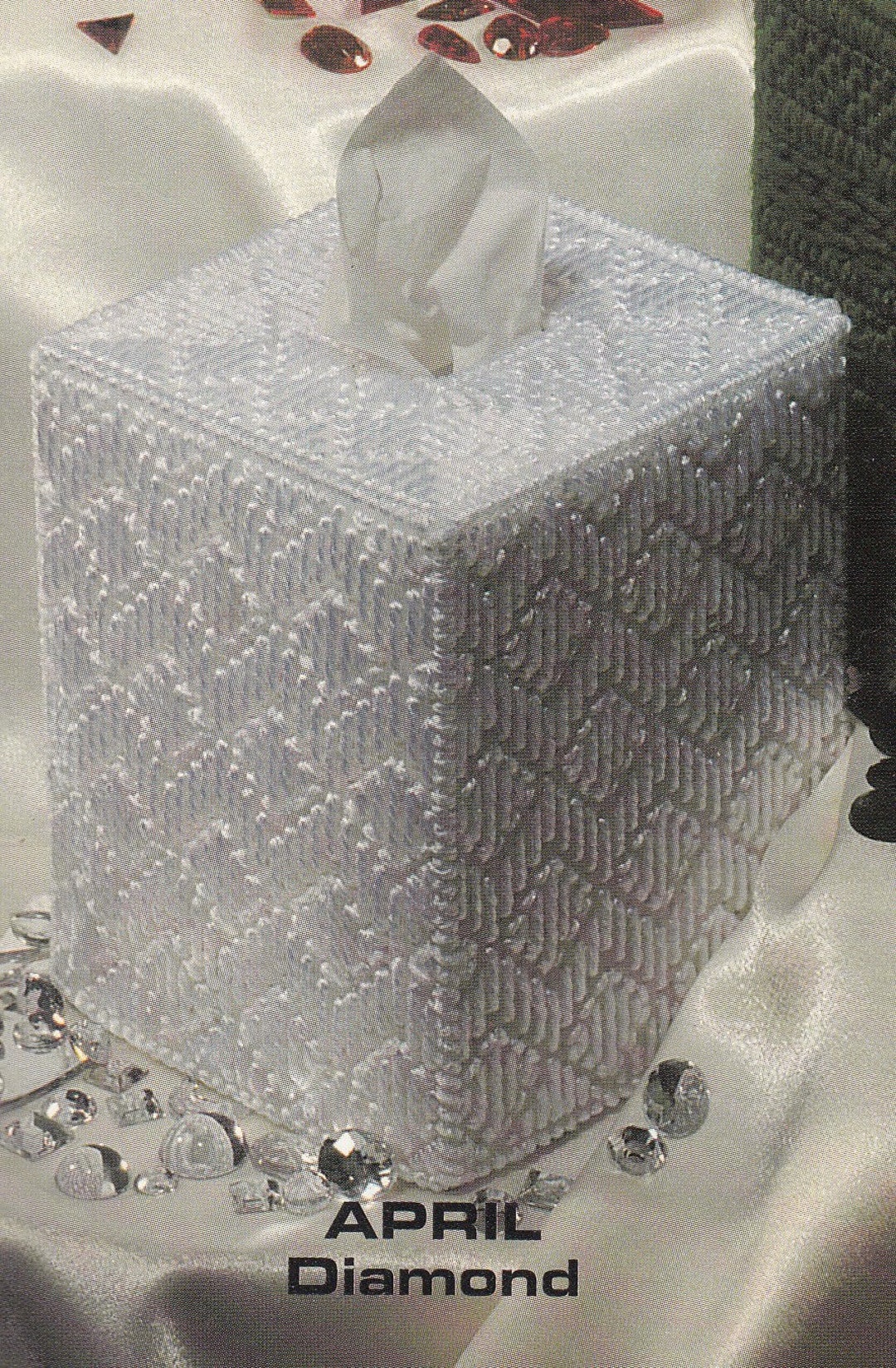 Vintage PDF Plastic Canvas Pattern - April Diamond Tissue Box Cover - Etsy