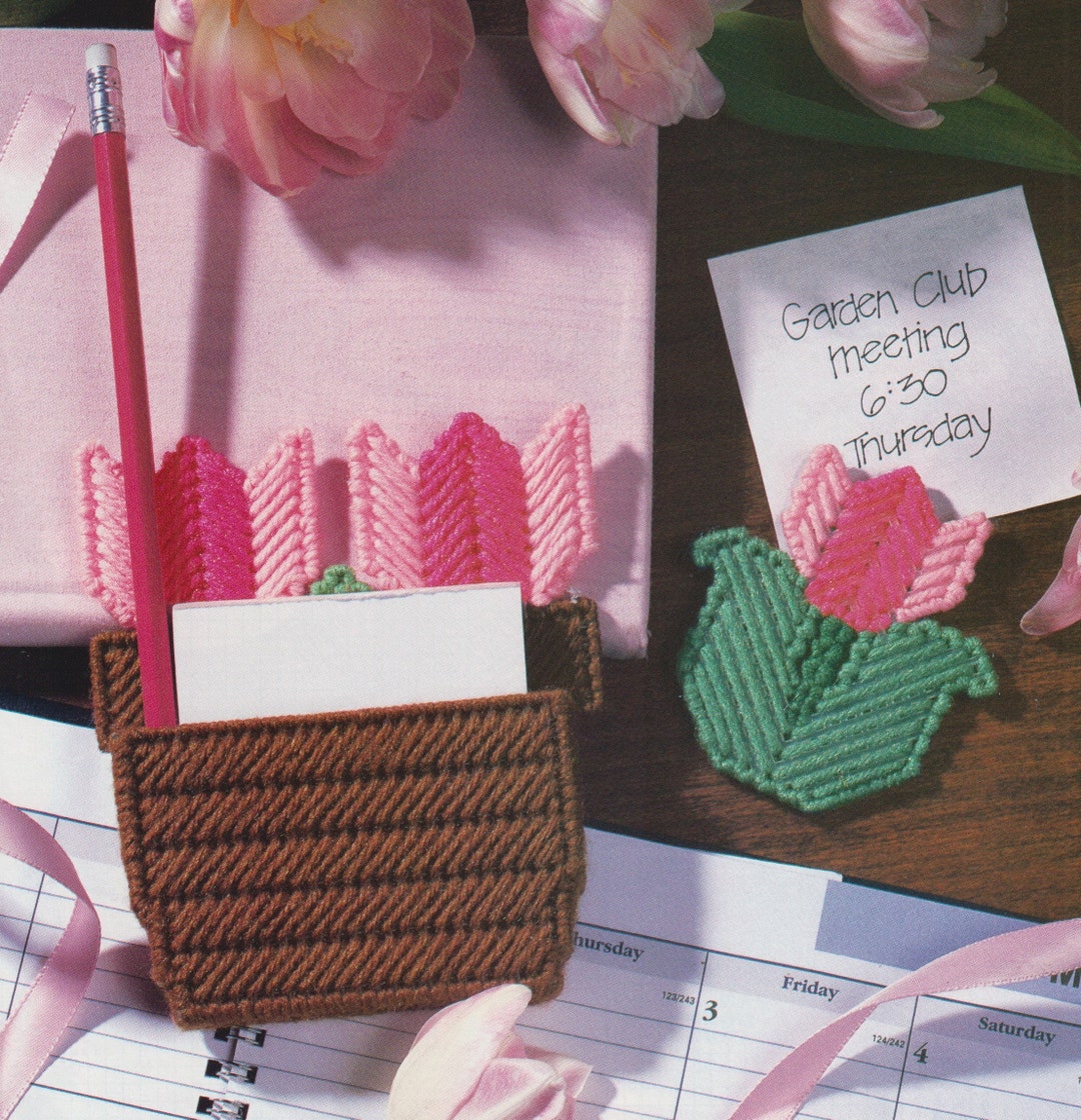 Plastic Canvas Vintage PDF Pattern - Tulip Memo Set - Etsy