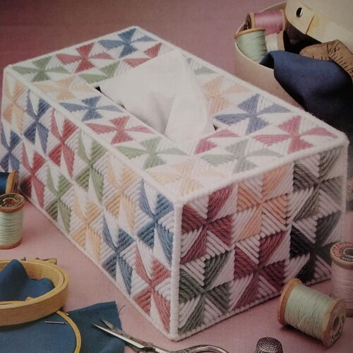 PATTERN: Fall Harvest Plastic Canvas Tissue Box Cover - Etsy