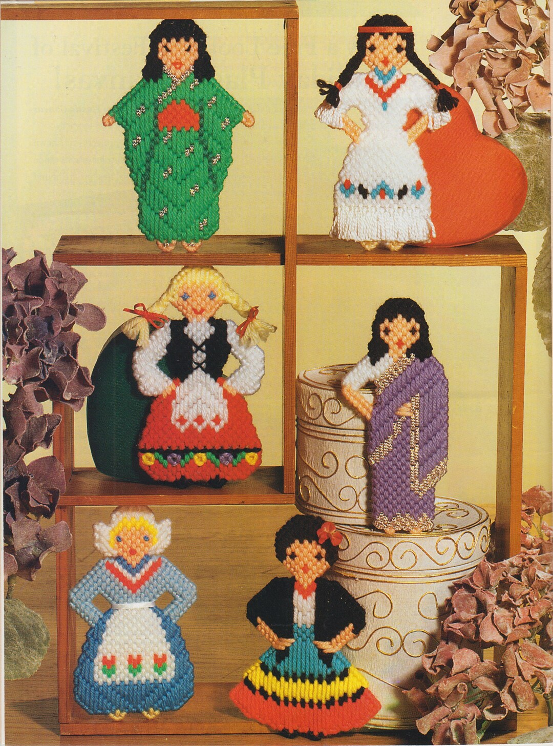 Vintage PDF Plastic Canvas Pattern - Dolls Around the World - Etsy