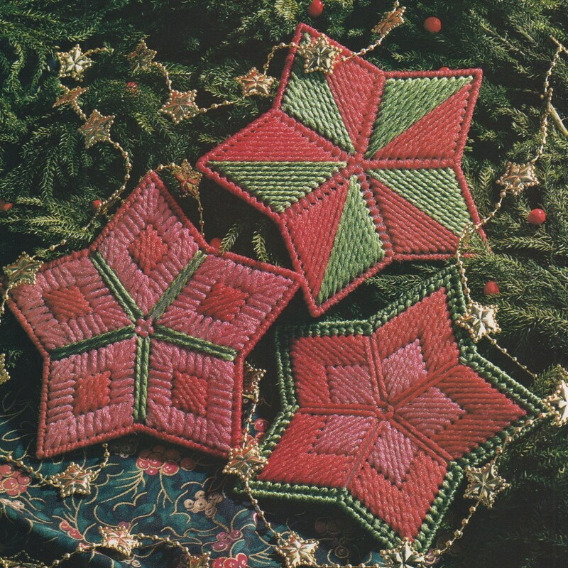 Plastic Canvas Star Ornaments - Etsy