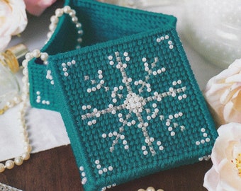 Vintage Plastic Canvas Pattern Book PDF Download Beaded Big Snowflake Tree Topper Snow Flake ...