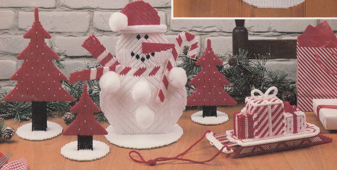 Vintage PDF Plastic Canvas Pattern - Centerpiece - Etsy