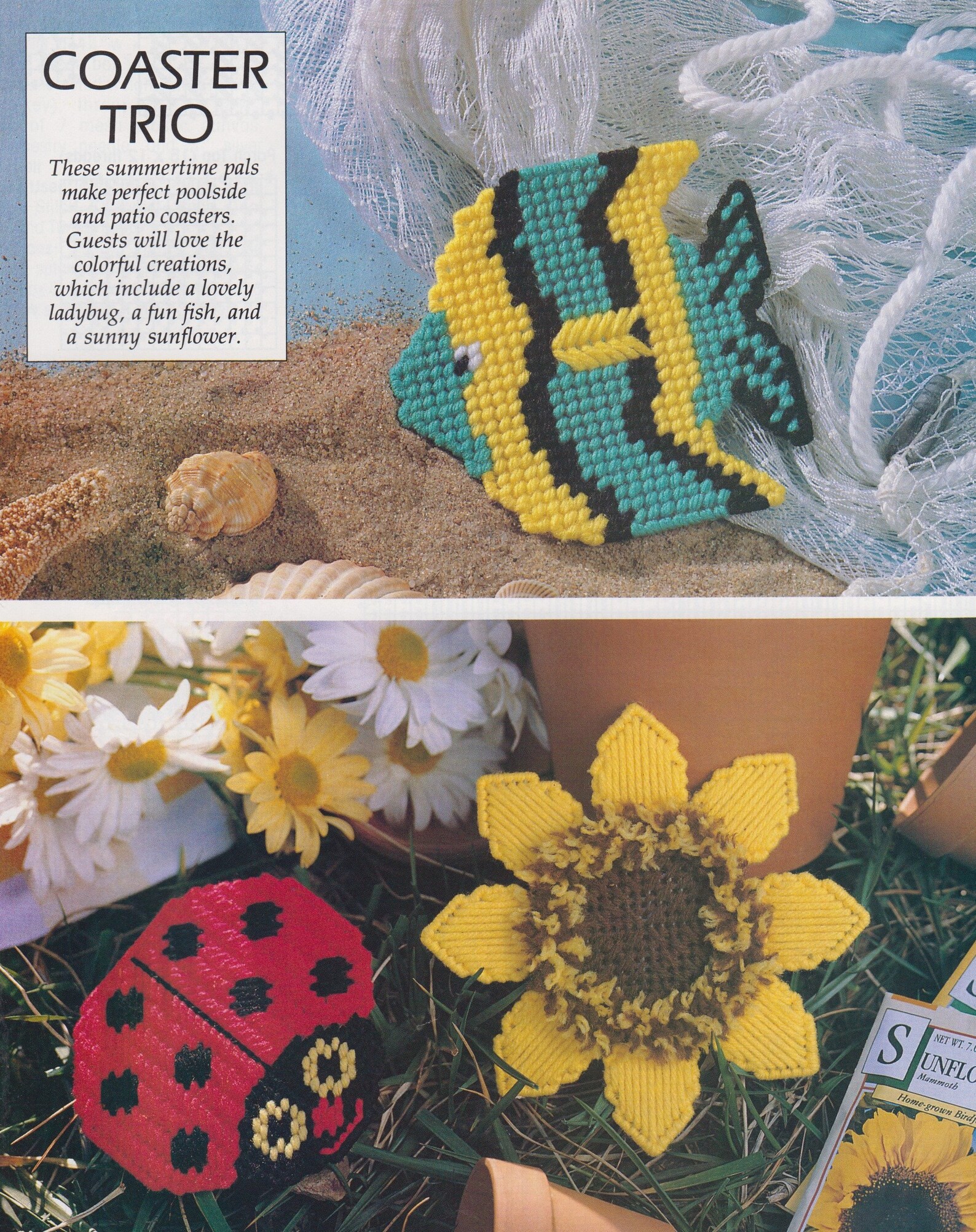 Plastic Canvas Vintage PDF Pattern Coaster Trio - Etsy