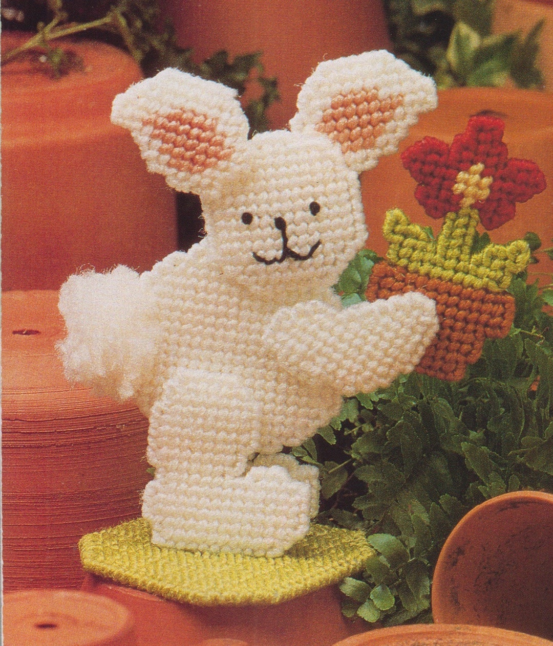 Vintage PDF Plastic Canvas Pattern Flower Power - Etsy