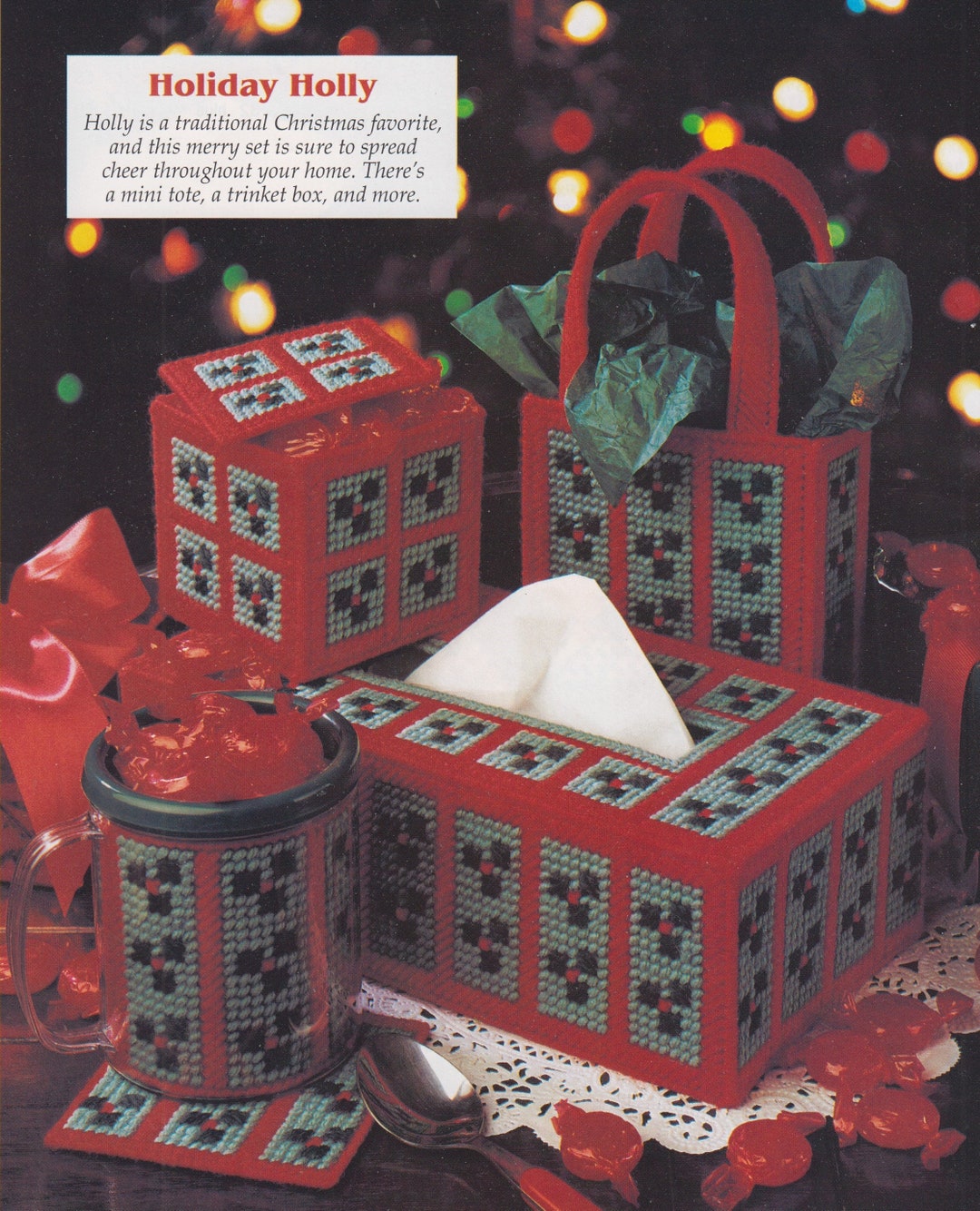 Holiday Holly PDF Plastic Canvas Pattern - Etsy