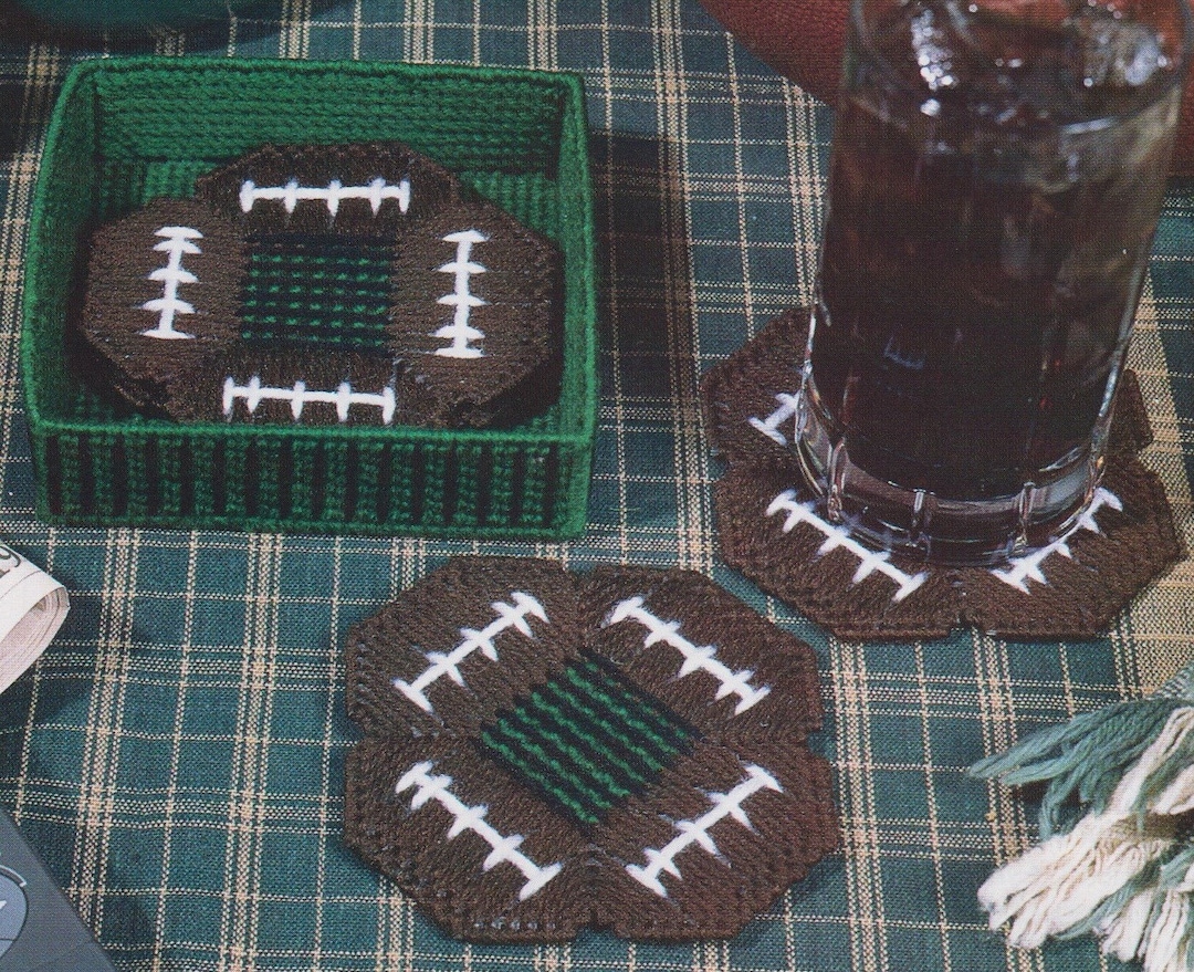 Plastic Canvas Vintage PDF Pattern - Super Bowl Coasters - Etsy