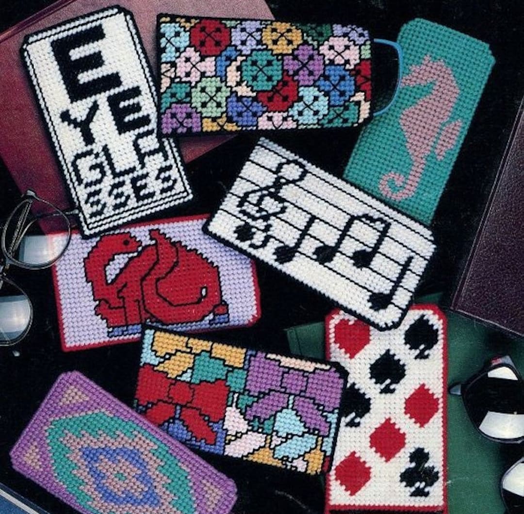 Vintage PDF Plastic Canvas Pattern - Eyeglass Cases - Etsy