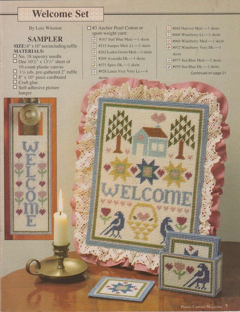 Welcome Set PDF Plastic Canvas Pattern - Etsy