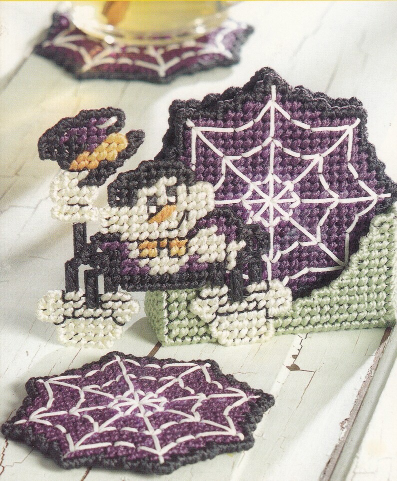 Plastic Canvas PDF Pattern - Spooky Spider Coaster Set - Etsy
